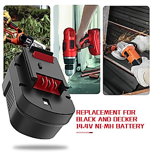 HPB14 Replacement for Black and Decker 14.4 Volt Battery Compatible with Black and Decker 14.4V Battery Firestorm FSB14 FS140BX A1714 499936-34 499936-35 BD1444L HPD14K-2HP146F2 Cordless Power Tool