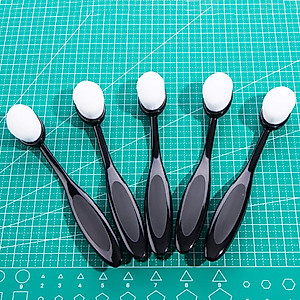 UNIMEIX 5 Pack Craft Ink Blending Brushes Set Tool Card Making Supplies Blender Brush for Card Making（Size 4, 0.82" Brush Head）