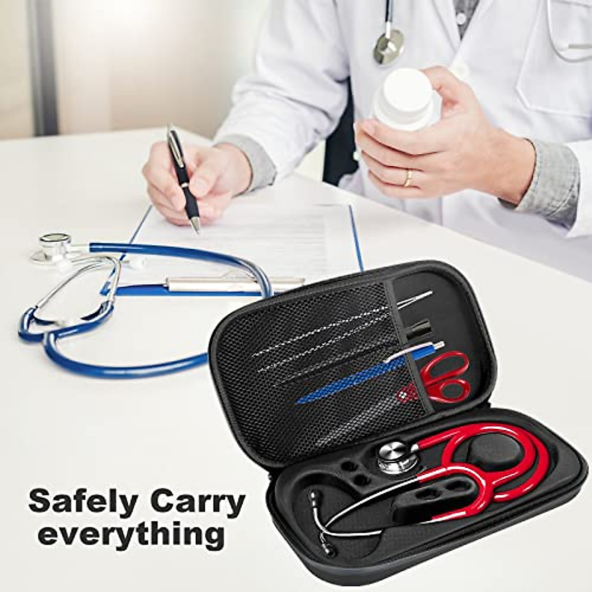 Carrying Stethoscope Case, Portable Stethoscope Bag Compatible with Littmann Classic III, Fit for Nurses,Doctor and Students