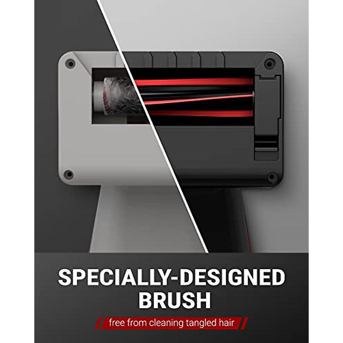 VacLife Handheld Vacuum for Pet - Hand Vacuum Cordless Rechargeable, Well-Equipped Hand Held Vacuum with Reusable Filter & LED Light, Powerful Stair Vacuum with Motorized Brush, Red (VL726)