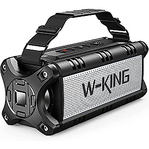W-KING Bluetooth Speaker, 50W Powerful Bluetooth Speaker Loud IPX6 Waterproof, Large Outdoor Portable Speaker Wireless for Deep Bass/Bluetooth 5.0/Power Bank/40H Playtime/TF-Card/AUX/NFC/EQ (Black)