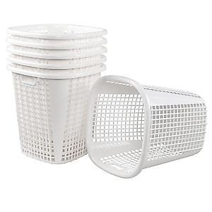 Kekow 45 L Large Storage Basket, 6-Pack Plastic Laundry Hamper, White