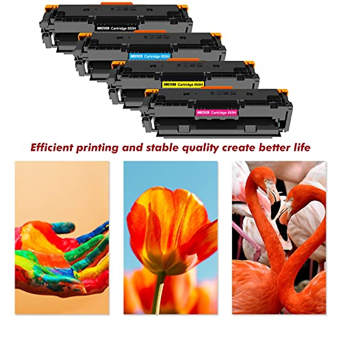 055H 055 MF743Cdw Toner Cartridge High Capacity 4 Pack Compatible Replacement for Canon Cartridge 055 Color ImageCLASS MF743Cdw MF741Cdw MF746Cdw LBP664Cdw Printer Black/Cyan/Magenta/Yellow