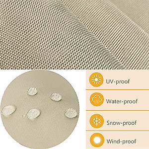 Sqodok Papasan Cushion Cover Only, 50in Outdoor Indoor Papasan Chair Cushion Covers Water Resistant, Machine Washable Papasan Chair Cushion Slipcover with Zipper and Straps (Beige)