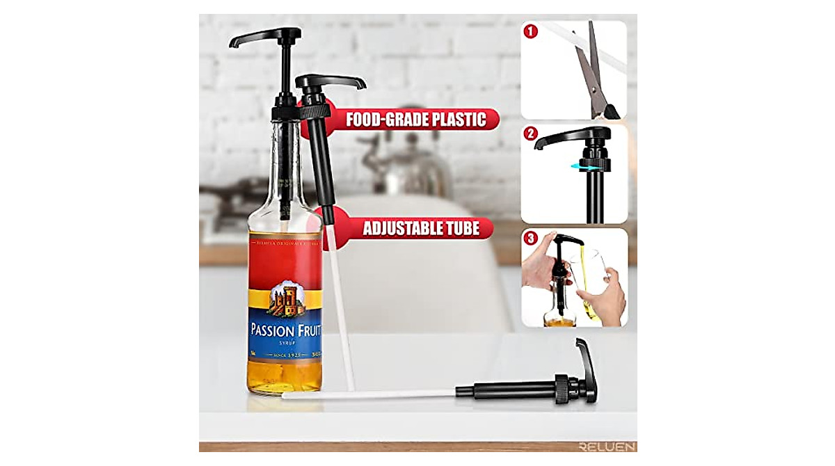 Syrup Dispenser Pump for Coffee & Bottles - 4 Pcs