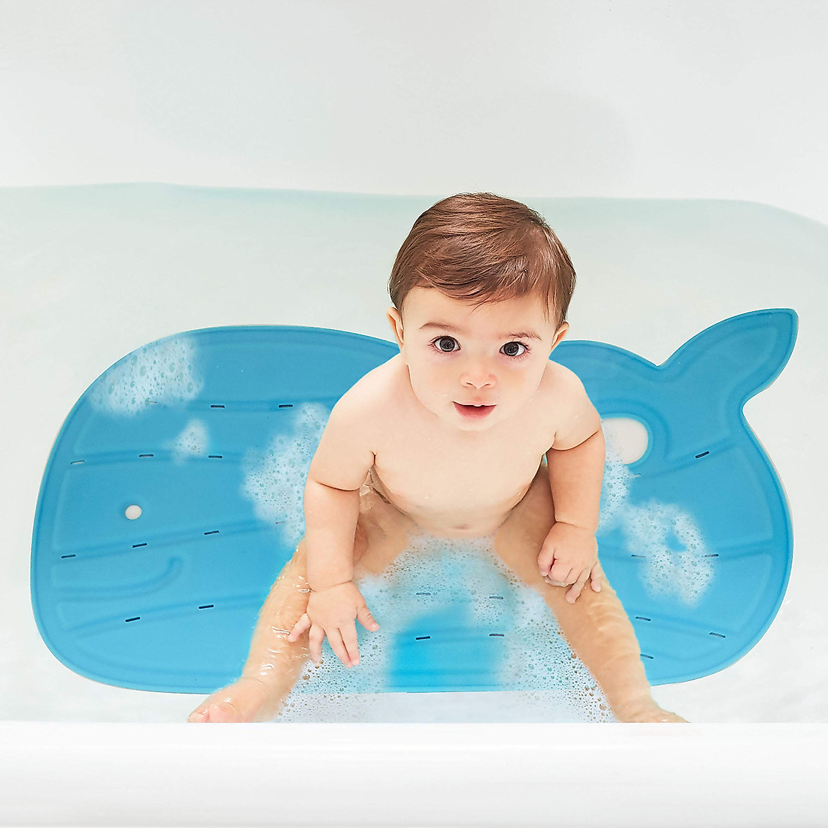 Skip Hop Non-Slip Baby Bath Mat, Moby, Blue