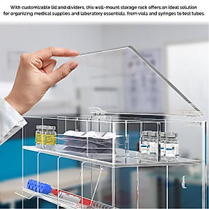Tube Rack Clear Acrylic 12 Compartment 15.25" x 17.75" Wall Mount with Hanging Hardware or Countertop Clinics Hospitals Food Industry and Pharmaceutical Easy Access Lightweight by Marketing Holders