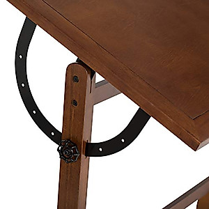 Vintage Rustic Oak Drafting Table, Top Adjustable Drafting Table Craft Table Drawing Desk Hobby Table Writing Desk Studio Desk, 42''W x 30''D