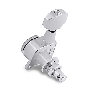 Rubatone Locking Guitar String Tuning Pegs Sealed Machine Heads Tuners Tuning Keys 6 In Line for Right Handed Electric Guitar or Acoustic Guitar Chrome.
