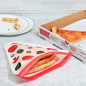 (re)zip Pizza Saver 2 pc Kit | Includes (2) Airtight Pizza Storage Bags | BPA-Free, Leakproof, Freezer-safe and Space-Saving Design | Keeps Pizza Fresh and Flavorful | Ideal for Leftovers