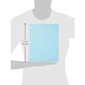 School Smart - 87154 3-Hole Punched Filler Paper, 8-1/2 x 11 Inches, Blue, 100 Sheets