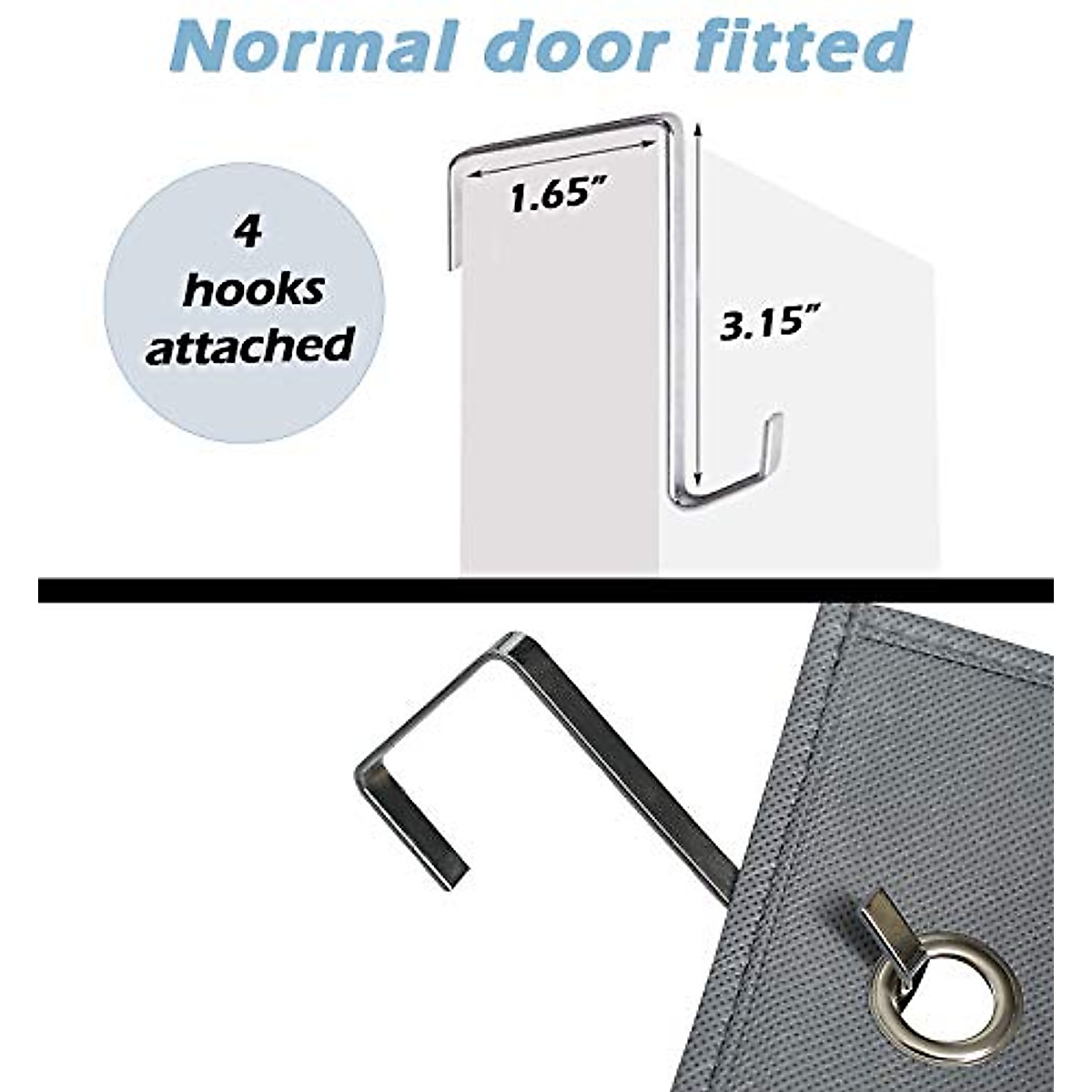 MISSLO Over The Door Shoe Organizer Hanging Closet Holder Hanger Storage Bag Rack with 24 Large Mesh Pockets, Gray