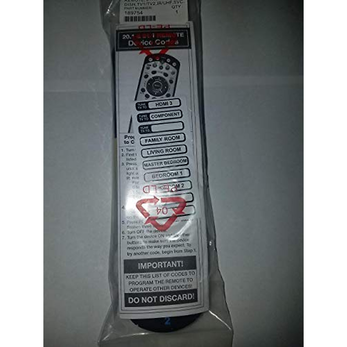 Dish Network 21.1 IR/UHF PRO Universal Remote