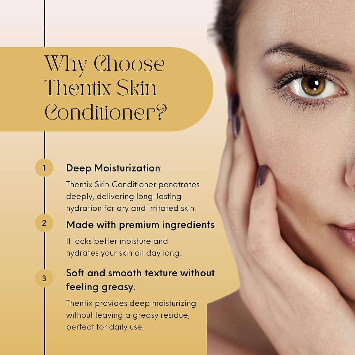Thentix Skin Conditioner, 8oz - Non-Greasy, Unscented Moisturizer for Sensitive Skin, Nourishes Face, Body & Hands