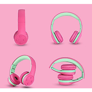 Nenos Bluetooth Kids Headphones Wireless Kids Headphones 93dB Limited Volume Wireless Headphones for Kids Boys Girls School Headphones Classroom (Pink)