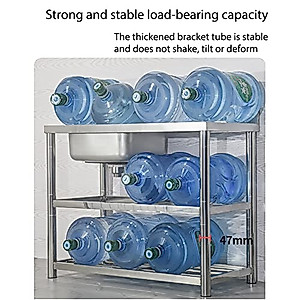 304 Stainless Steel Commercial Sink,Free Standing Kitchen Prep Station Single Bowl,Utility Sink With Faucet & Drainboard,Washing Hand Basin With Workbench & Storage Shelves Indoor Outdoor (Color : R