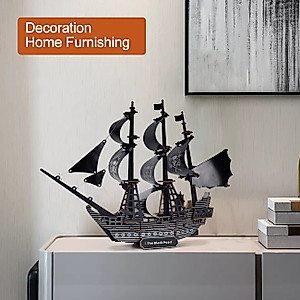 Jigtoy 3D Wooden Puzzle - 22.9" Large Black Pearl Pirate Ship Puzzles - Fun & Educational DIY Ship Building Kit - Easy to Assemble for Kids and Adults - Unique Decoration Toy 141 Pieces