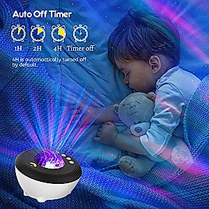 MIC MICSOA Starry Projector Night Light, Star Galaxy Music Projector for Bedroom Ceiling, Aurora Projector for Kids and Adults