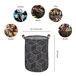 Large Laundry Basket, Baby Laundry Basket, Waterproof Laundry Hamper, Foldable Clothes Hamper, Collapsible Laundry Baskets. Teen Hamper, Perfect for Dirty Clothes and Toys. (Black diamond)