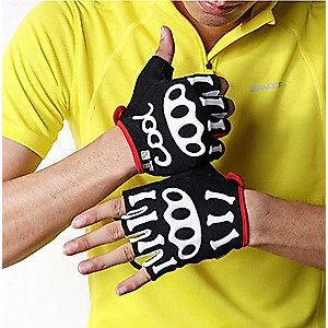 SPAKCT Half Finger Cycling Gloves Road Mountain Bike Gloves for Mens Teen Boys CL006 (L)