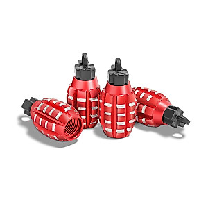 Aluminum Valve Stem Caps, 4 Pcs Creative Styling Car Wheel Tire Valve Caps for Car Truck Motorcycle Bike (Red)