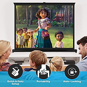 Pyle Portable Projector Screen - Mobile Projection Screen Stand, Lightweight Carry & Durable Easy Pull Out System for Schools Meeting Conference Indoor Outdoor Use, 40 Inch (PRJTP46), White