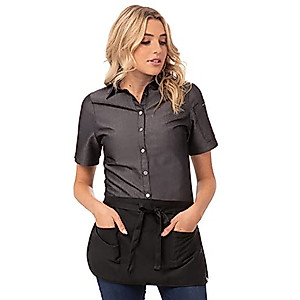 Chef Works Unisex Black Apron, Reversible