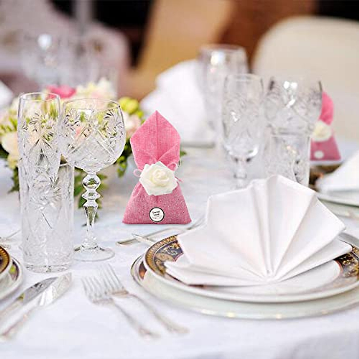 12Pcs Fabric Burlap Gift Bags with Drawstrings,Mini Muslin Cloth Jewelry Bags,Small Drawstrings Pouch Party Favor Fags for Packaging,Wedding Favor Bags,Sachet Bags Empty(4x7.2Inch)