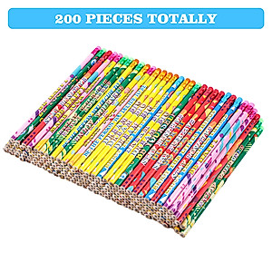 200 Pieces Scented Pencils Inspiring Pencils Motivational Encouragement Pencils Positive Pencils for Teachers Classrooms Reward Birthday Party Kids Gifts Supplie School,Learning Activities (200)