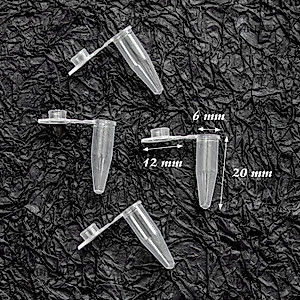 AUEAR, 1000 Pack 0.2ml Micro Centrifuge Tube with Lids Plastic Sample Small Bottle Container Test Vials Micro Centrifuge Tube Clear