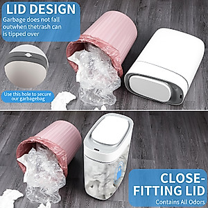 Apetecer Trash Can with Lid Automatic Garbage Can, 3.5 Gallon Slim Small White Plastic Smart Trash Bin, Narrow Motion Sensor for Bedroom, Bathroom, Toilet Office（4*AA Battery）