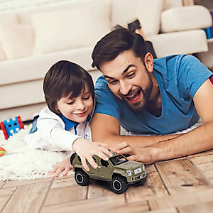 ORALEAF Die Cast Metal Toy Cars, 1/24 Scale Off-Road Car Toy Model with Sound and Light, Gifts for 3 Year Old Boys and up