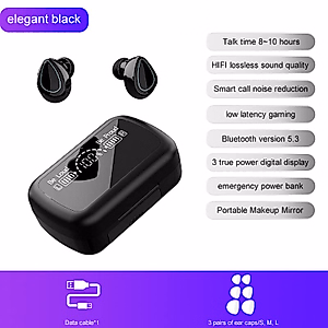 Wireless Earbuds, Bluetooth 5.2 Earbuds 140H Playtime Bluetooth Headphones HD Stereo Noise Cancelling Wireless Earphones in Ear with Mic, USB-C Charging Case, IP7 Waterproof Headset for Sports