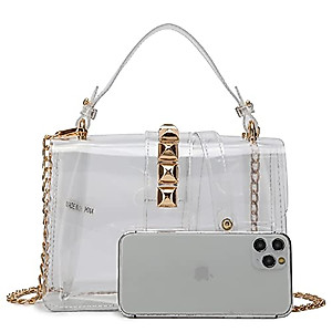 lola mae Clear Purse Crossbody Handbag For Women See Through Jelly Transparent Satchel Shoulder Bag for Concert Sport Event (LM6562)