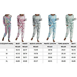 PRETTYGARDEN Women's Tie Dye Two Piece Tracksuit Set Long Sleeve Sweatshirt with Long Pants (Khaki,Medium)