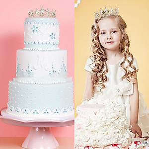 ATODEN Gold Crowns for Women Girls Crystal Crown Princess Tiara Queen Crown Rhinestone Full Round Tiara Gold Headpiece Jewelry Hair Accessories for Wedding Birthday Decorations Party Prom Bridal