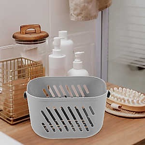 Veemoon Plastic Hanging Shower Baskets: Waterproof Hanging Storage Basket with Hook, Square Shower Organizer, Plastic Toiletries Basket for Bathroom Dorm Home