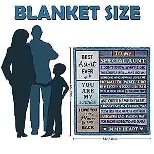 Rqhoqci Aunt Gifts Blanket 50"x60" - Auntie Blanket from Niece - Unique Gifts for Aunts - Birthday Gifts for Aunt from Niece and Nephew - Aunt Gifts for Birthday Mothers Day Christmas