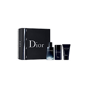 Dior Sauvage 3 Piece Gift Set for Men (3.4 Eau De Toilette + 1.7 After Shave + 2.6 Deodorant Stick), 7.7 Ounce, Multi