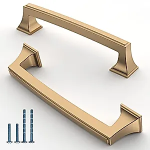 KNOKLOCK 10 Pack 5 Inch(128mm) Kitchen Cabinet Handles Champagne Bronze Cabinet Pulls Gold Kitchen Cabinet Hardware Drawer Pulls for Dresser Cupboard Wardrobe