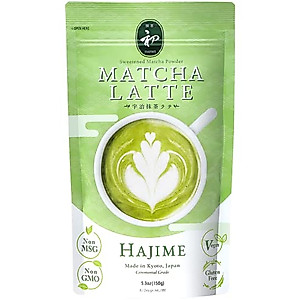 BJDesign Matcha Latte Powder “HAJIME” Sweetened Matcha Green Tea Powder - Authentic Japanese Origin - Non MSG, Non GMO, Vegan, Gluten Free (5.3 Ounce)
