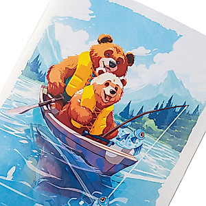 Rykamia Fishing Card, Blank Bear Fishing Card, Fishing Fathers Day Card, Fishing Birthday Card For Men, Fishing Graduation Card, Fishing Greetings Card