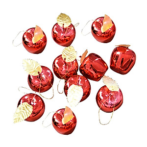 Amosfun 48pcs Mini Hanging Ornaments Xmas Tree Hanging Ornament Mini Hanging Apple Ornaments Red Decorations Wedding Tree Decor Mini Christmas Apples Fruit Decor Pendant Christmas Tree