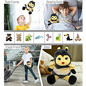 DolliBu Sitting Bee Plush - Super Soft Bee Insect Stuffed Animal, Cute Realistic Stuffed Animal Bee Plush Toy for Boys and Girls, Adorable Insect Plush Bee Gift for Baby, Kids, and Adults - 7 Inches