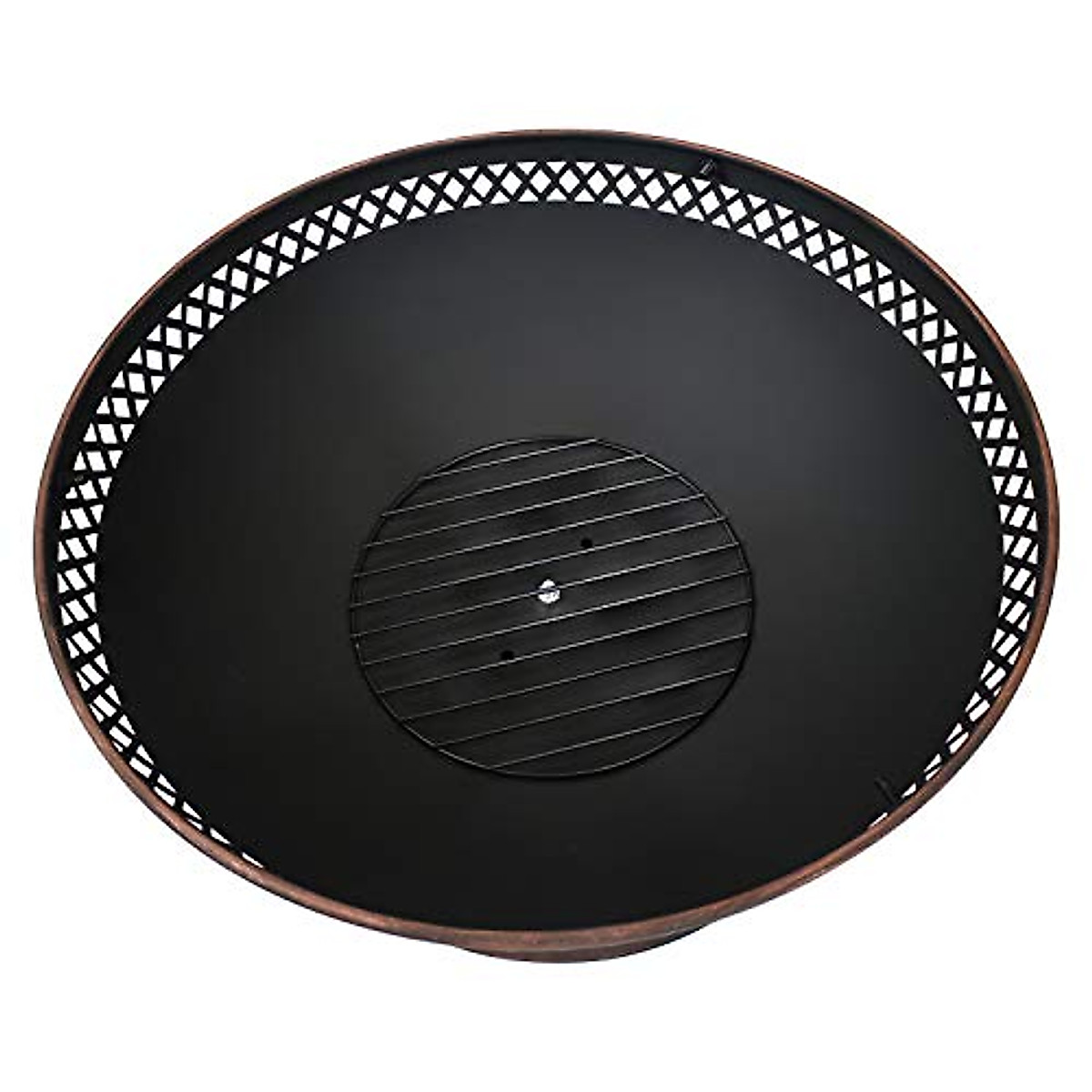 Sunnydaze 25-Inch Chalice Steel Wood-Burning Fire Pit with Spark Screen and Poker - Copper Finish