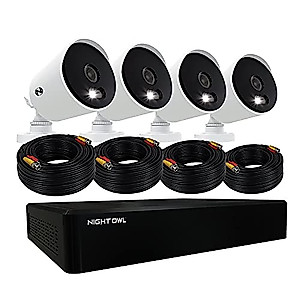 Night Owl Security 4K Ultra HD Wired System with Human Detection Technology, Built-in Motion-Activated Spotlights, 12 Channel , 1 TB HDD Storage, Vision