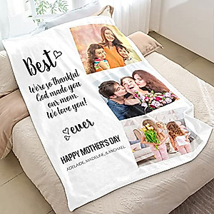 Personalized Mom Gifts for Mothers Day, Custom Blankets with Photos, Personalized Blankets with Photos, Customized Blankets with Pictures&Text, Personalized Gifts for Mom,Grandma