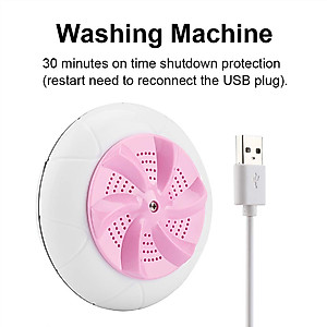 Milltrip Mini Washing Machine, Mini Ultrasonic Washing Machine USB Portable Washing Machine for Home, Travel, Business Trip, Apartment, Dorm (Pink)