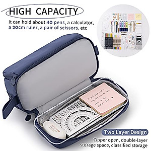 CICIMELON 2pc Large Pencil Case Multi Compartments Pen Pouch Bag Aesthetic School Supplies for Boys Girls Men Women Adults