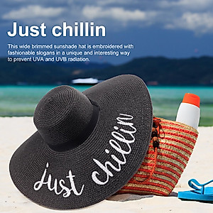 Womens Big Bowknot Straw Hat Floppy Foldable Roll up Beach Cap Sun Hat UPF 50+